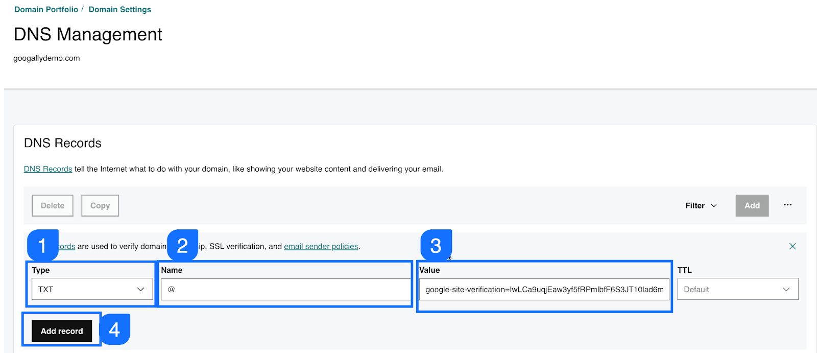 Google Workspace Domain Verification