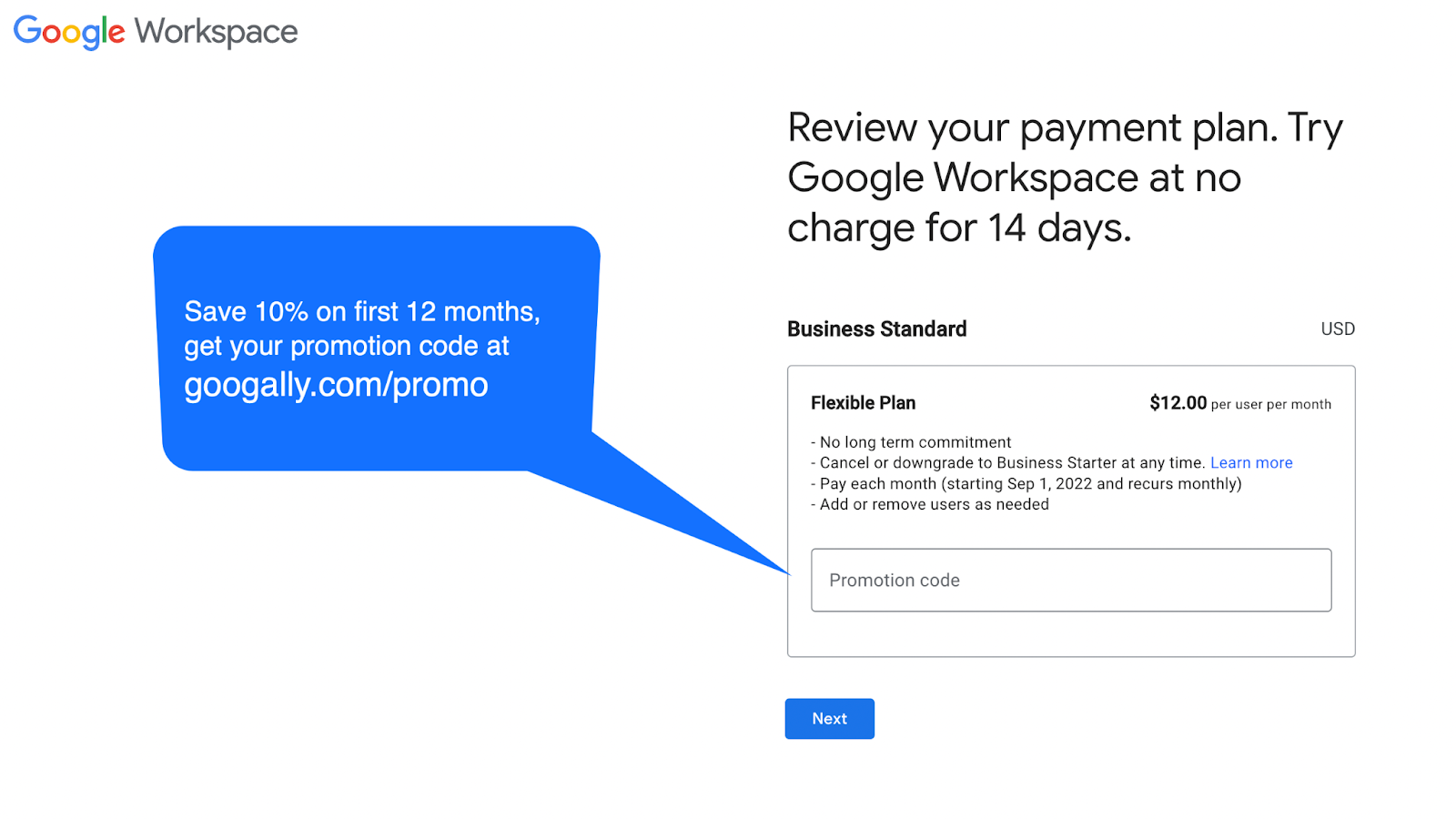 Google Workspace Sign up (with 12% discount)