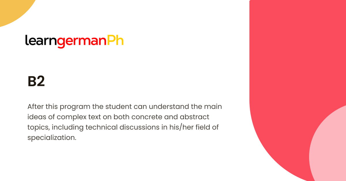B2 German Course | Upper Intermediate Level | Learn German PH