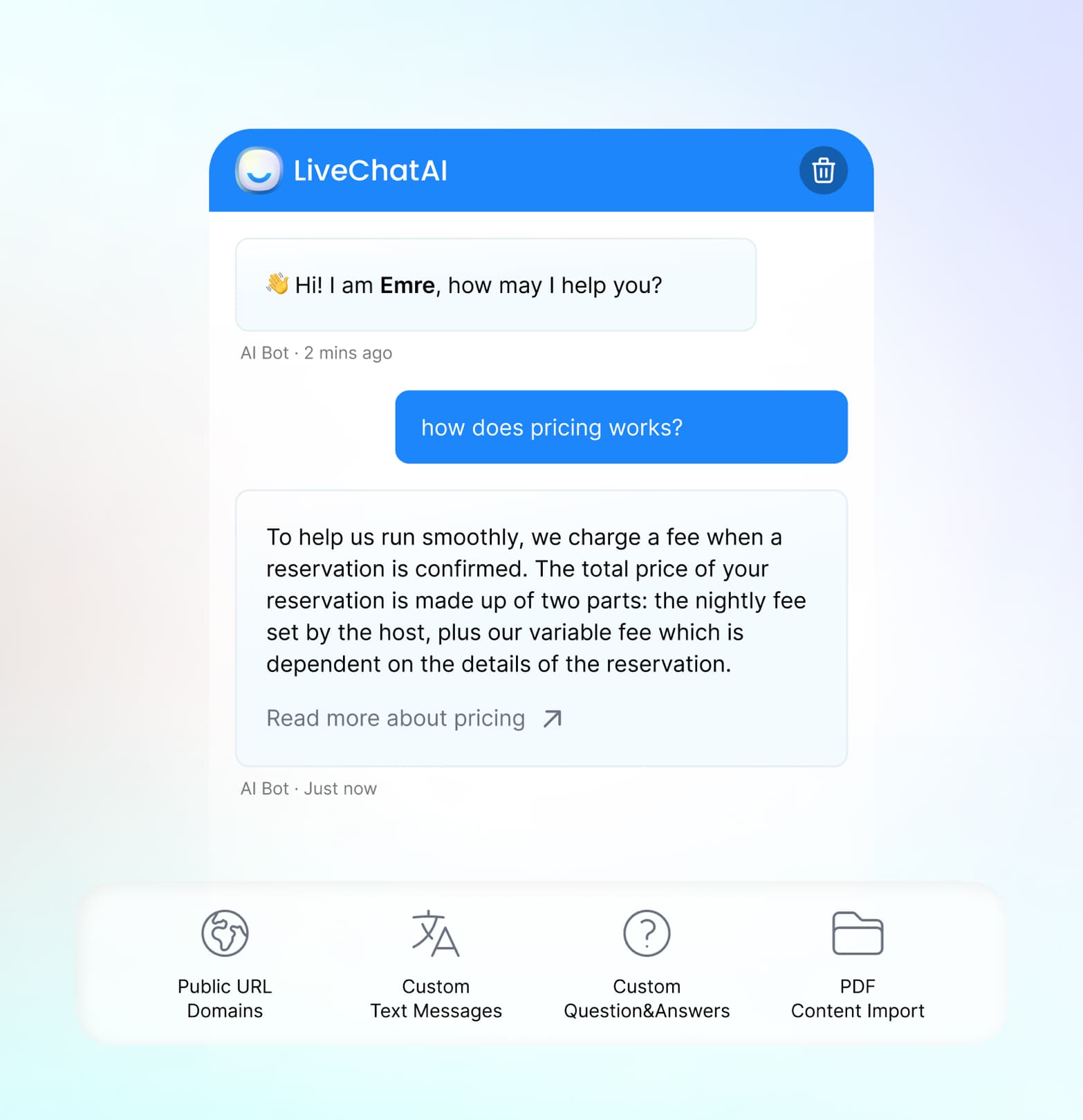 AI Chatbot Works With Your Data - LiveChatAI