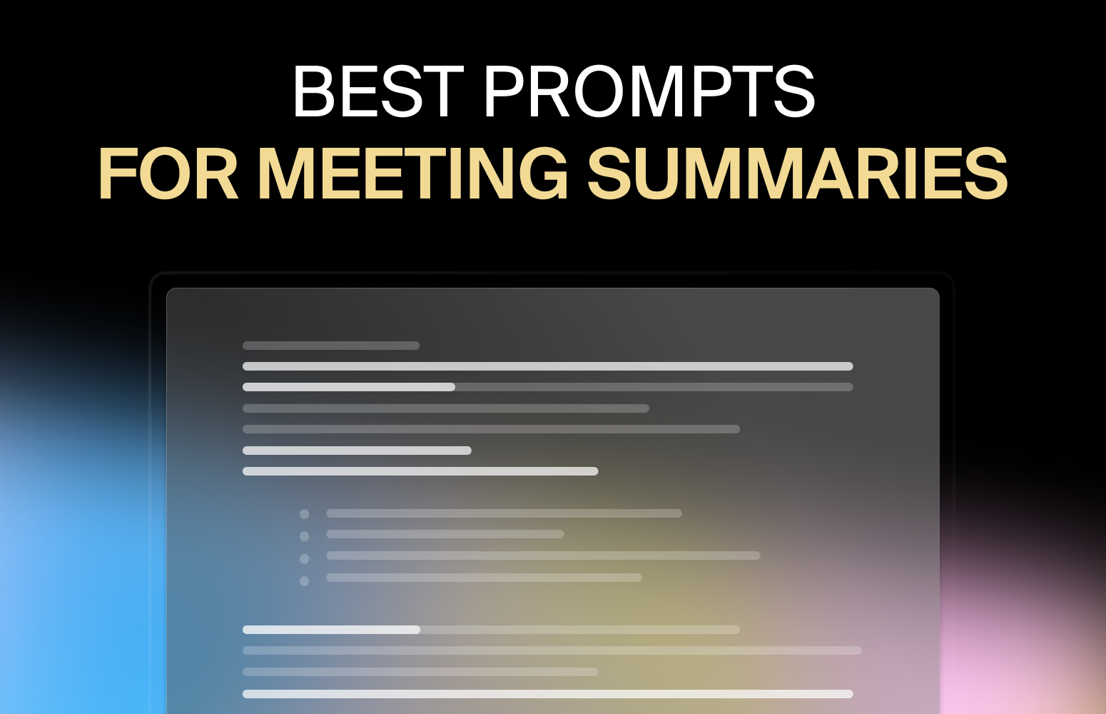 Gladia - Best prompts for summarizing online meetings with large ...