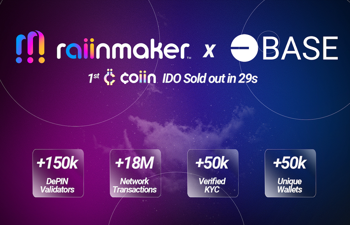 Raiinmaker Announces Launch of Native Token $COIIN on Base