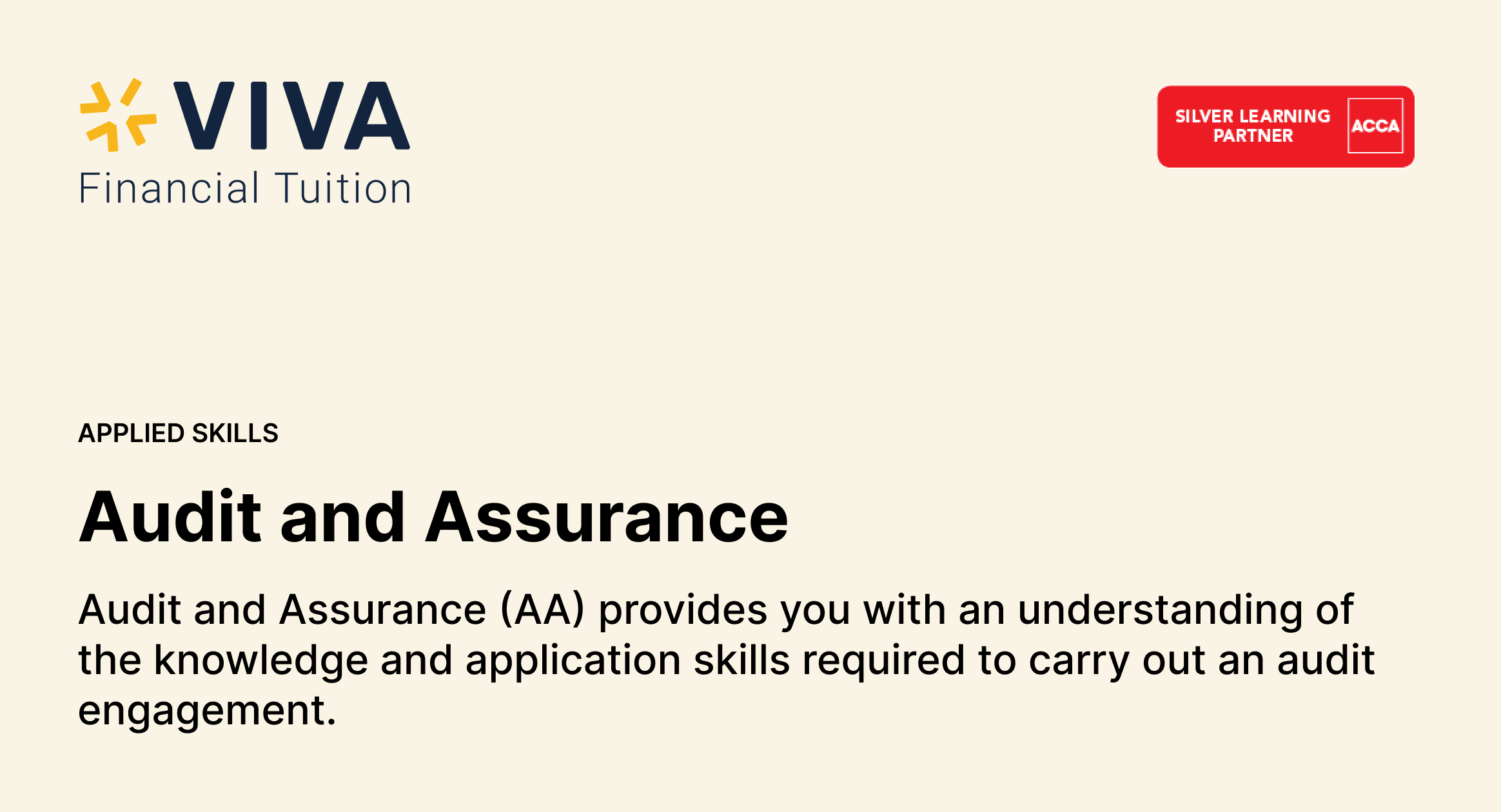 VIVA | ACCA Audit and Assurance Course