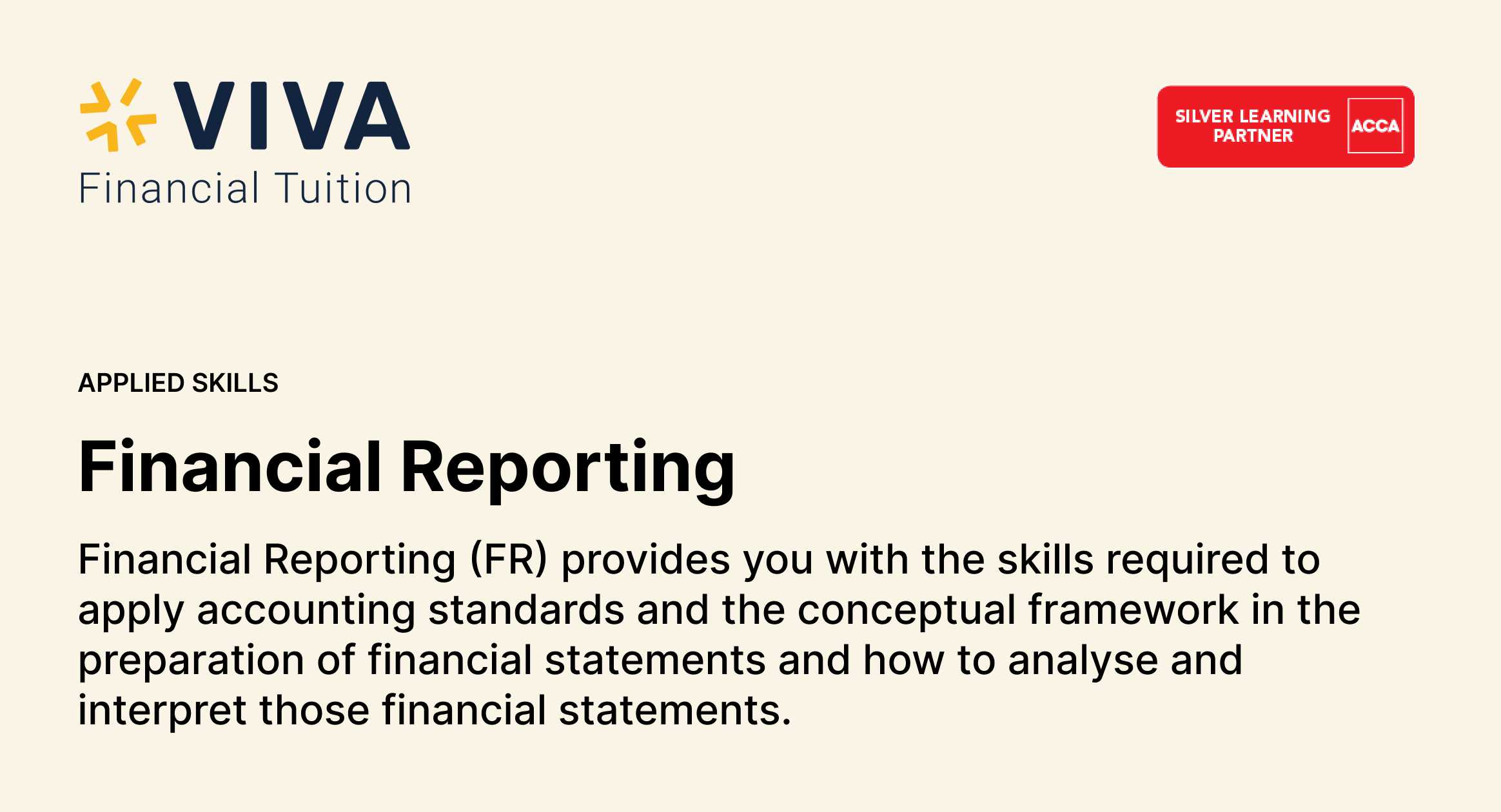 VIVA | ACCA Financial Reporting Course