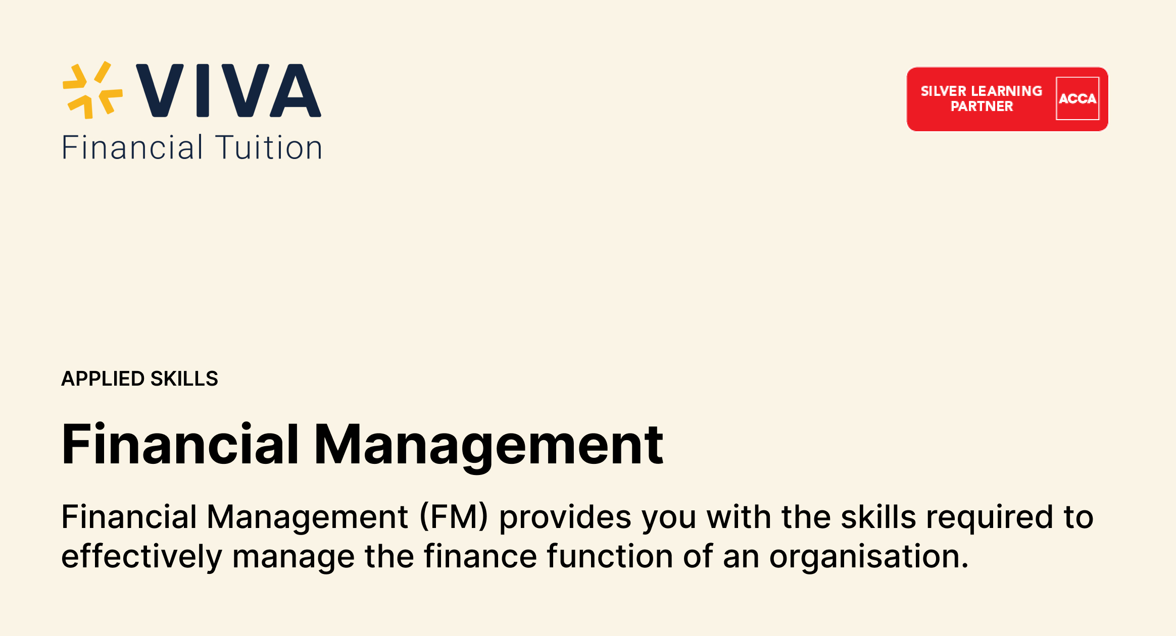 VIVA | ACCA Financial Management Course