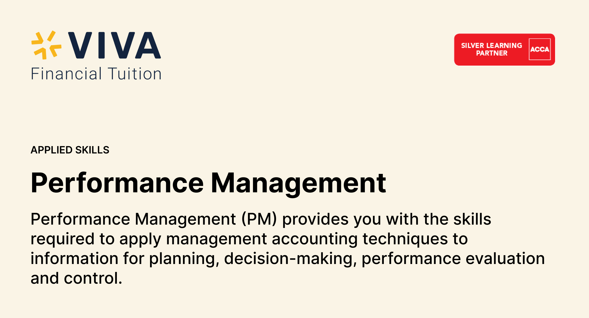 VIVA | ACCA Performance Management Course