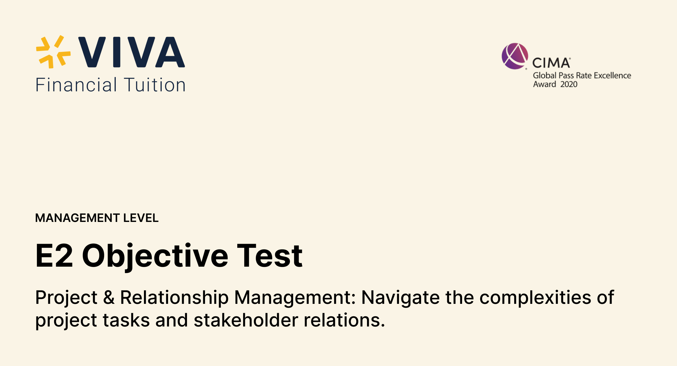 VIVA | CIMA E2 Objective Test Course