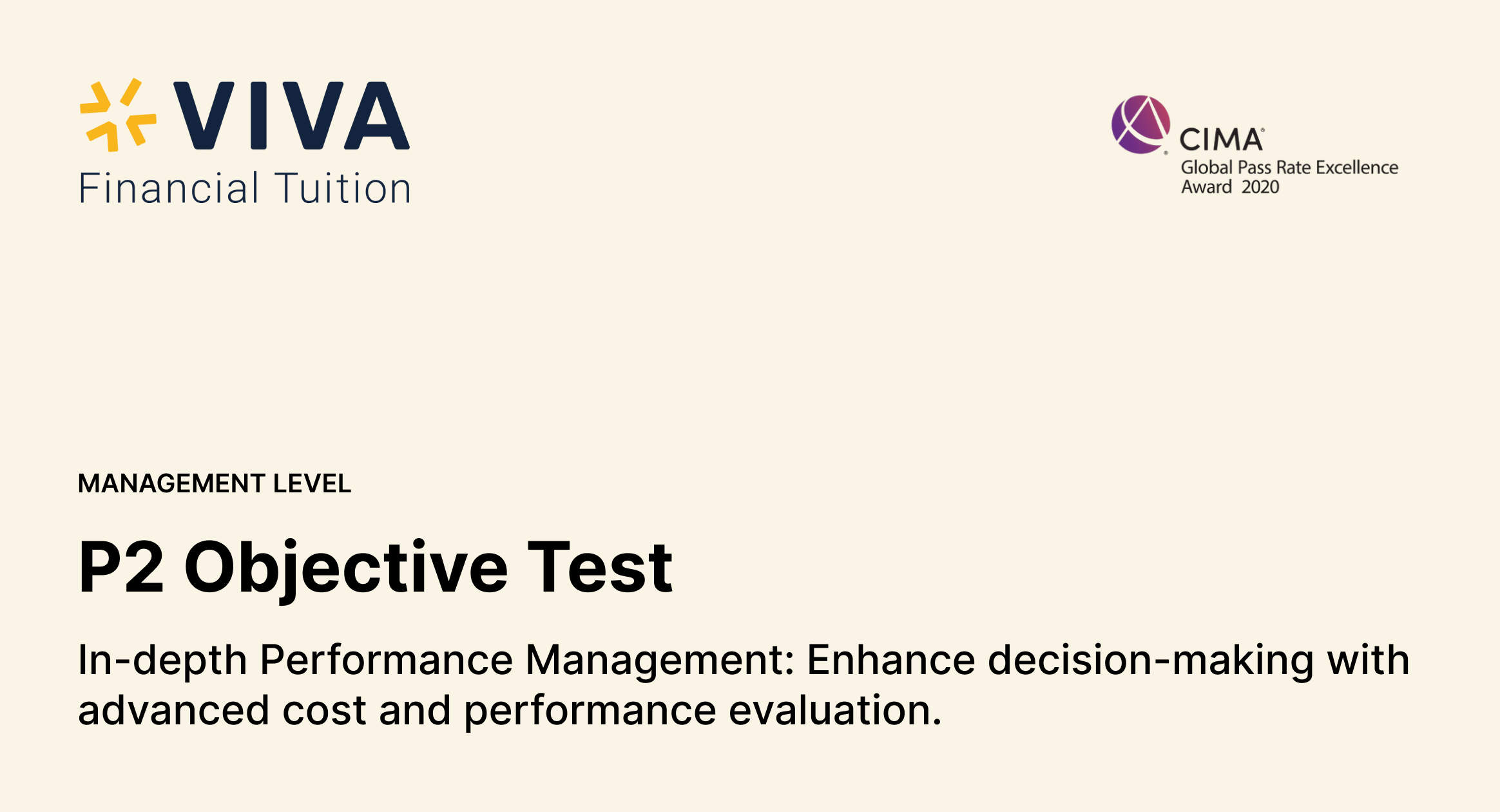 VIVA | CIMA P2 Objective Test Course