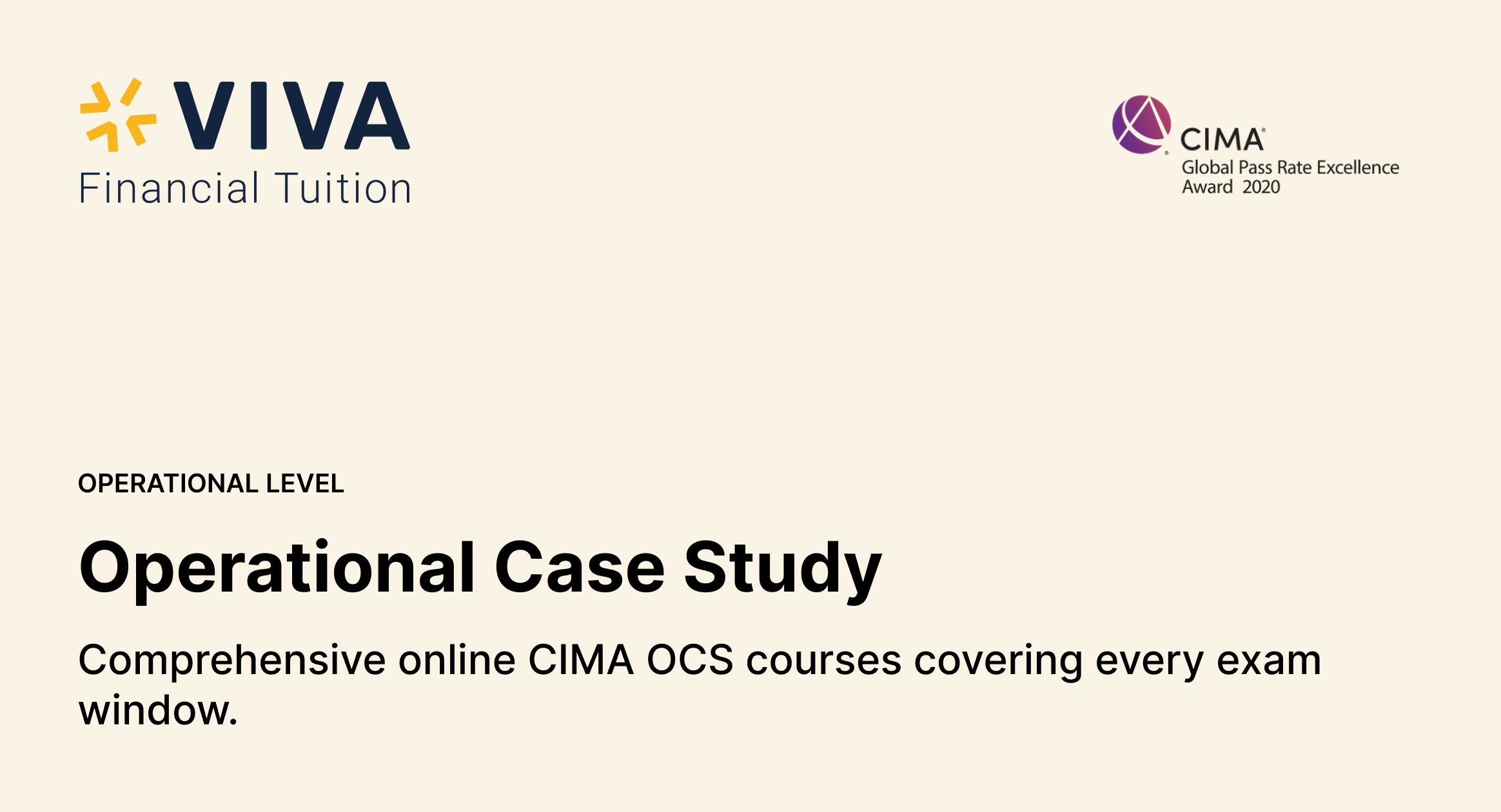 VIVA | CIMA Operational Case Study Course