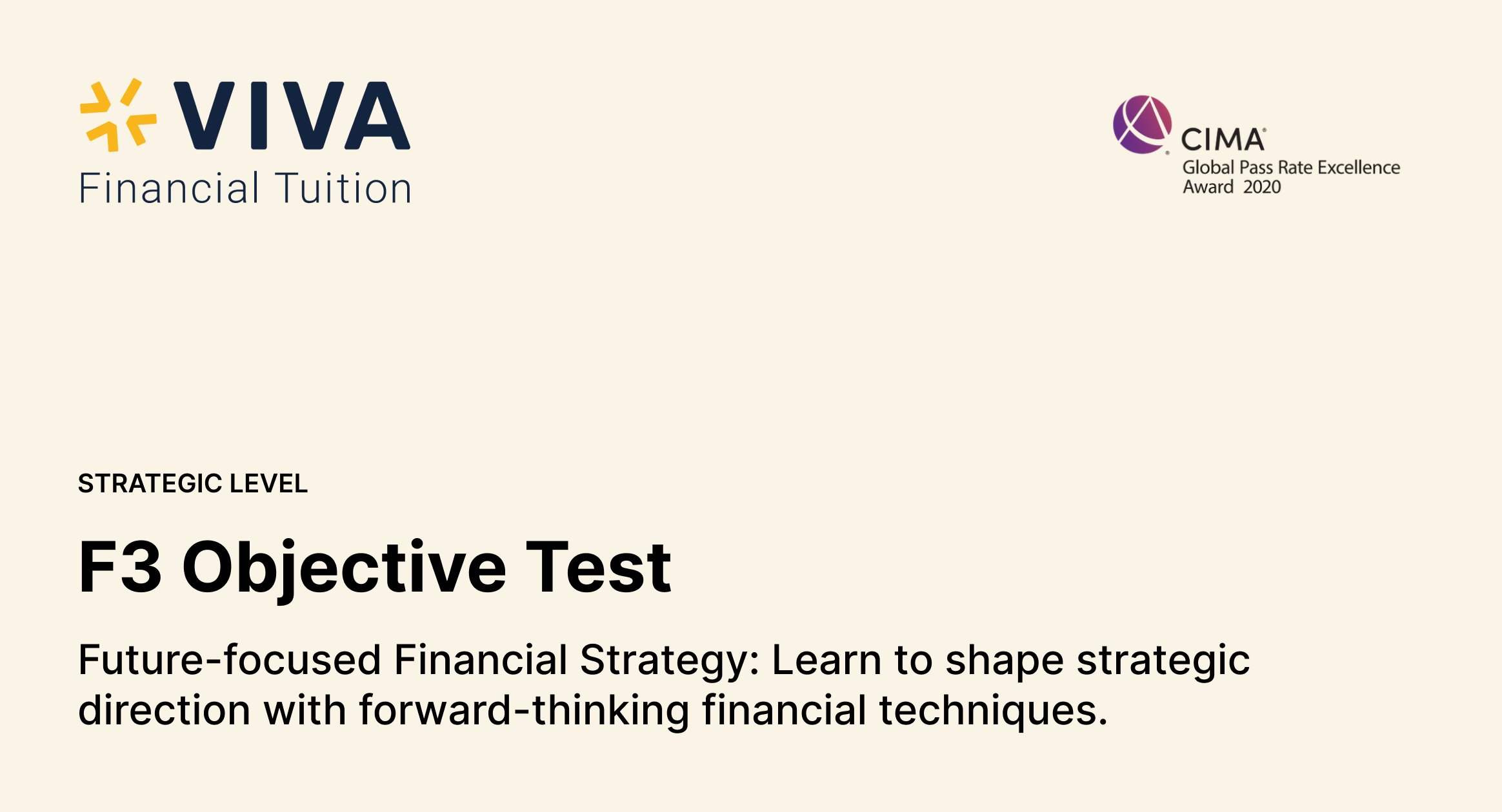 VIVA | CIMA F3 Objective Test Course