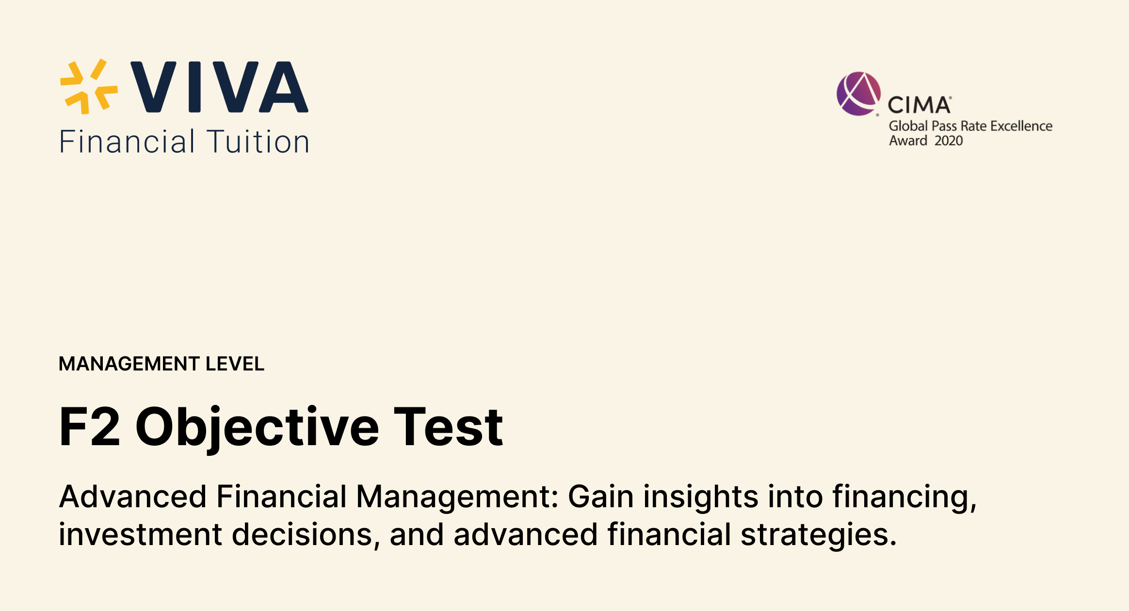 VIVA | CIMA F2 Objective Test Course