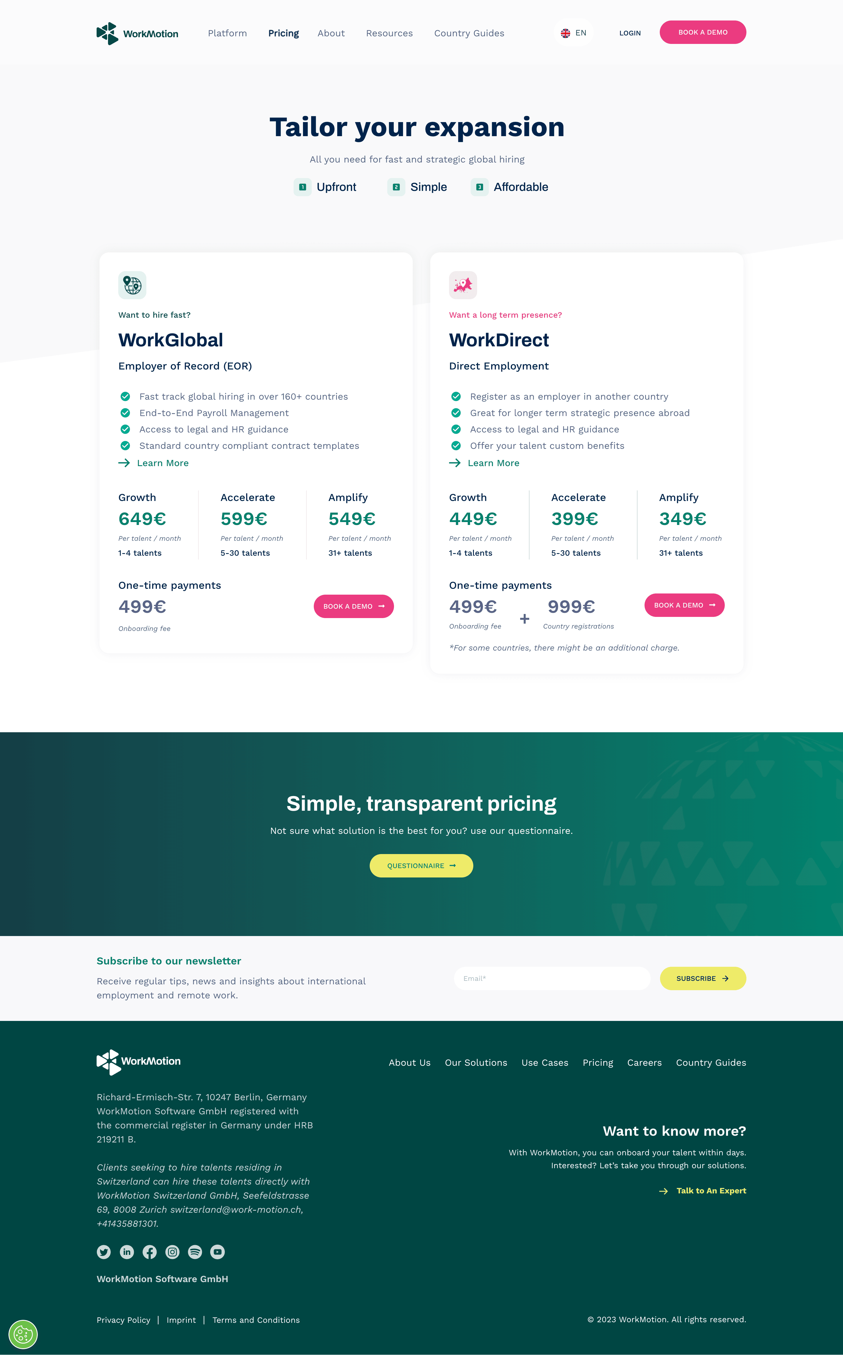 Workmotion Pricing: Website-Inspiration für SaaS Marketer & Designer
