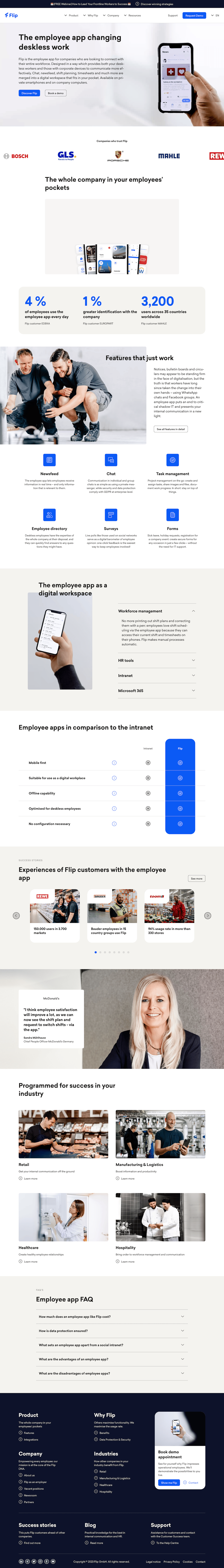 Flip Homepage: Website-Inspiration für SaaS Marketer & Designer