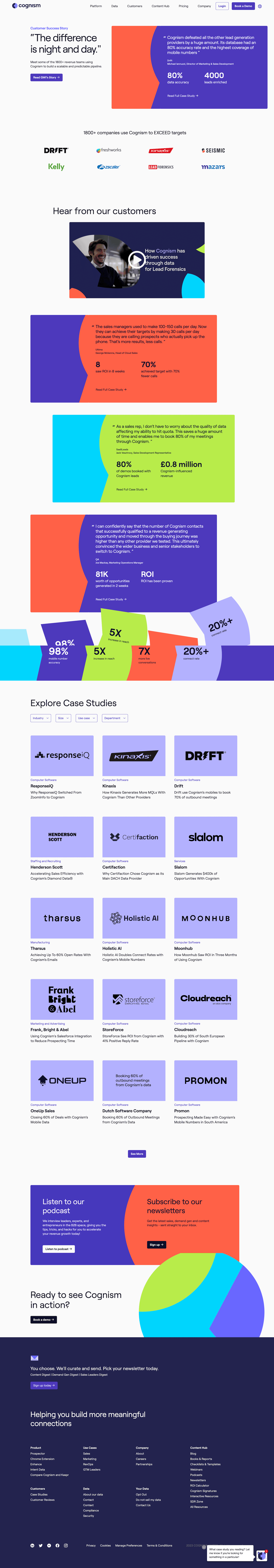 Cognism Case Studies: Website-Inspiration für SaaS Marketer & Designer
