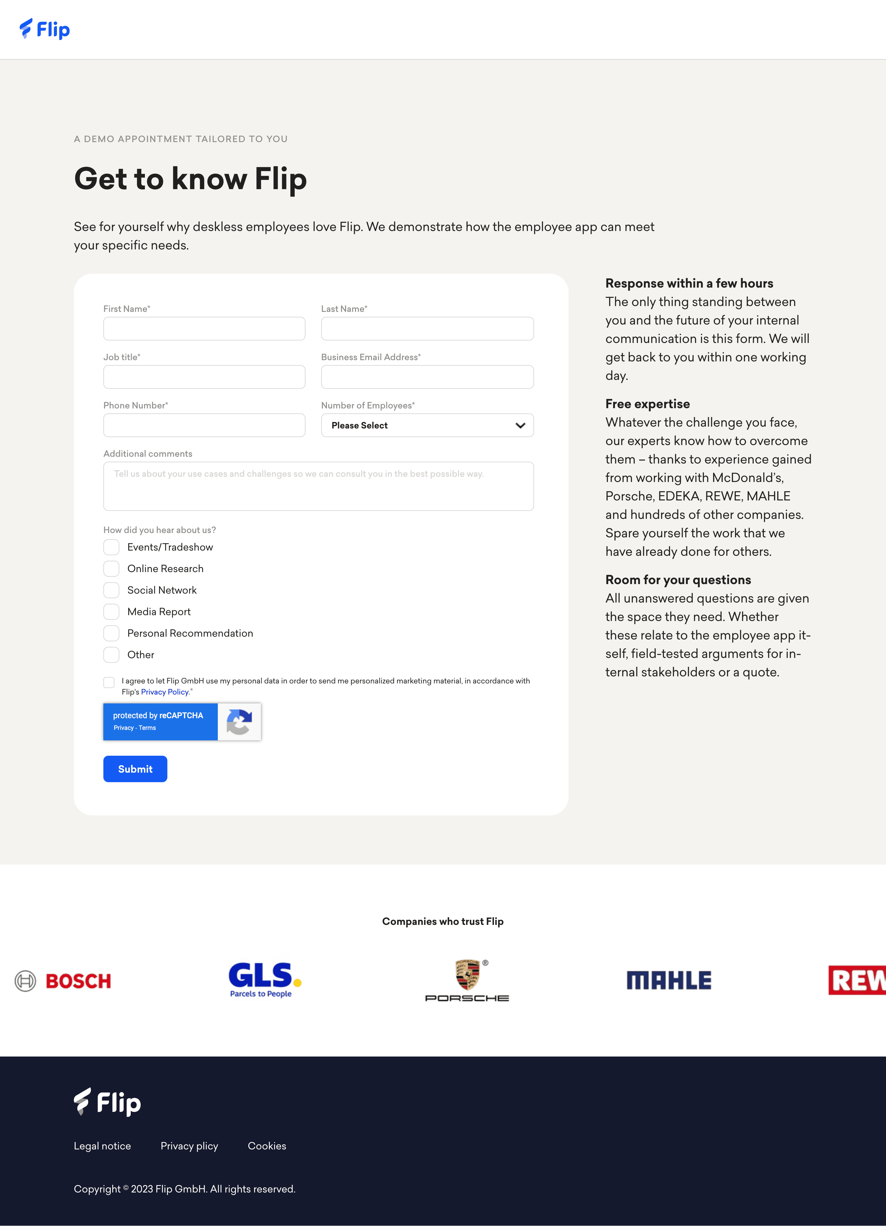 Flip Demo: Website-Inspiration für SaaS Marketer & Designer