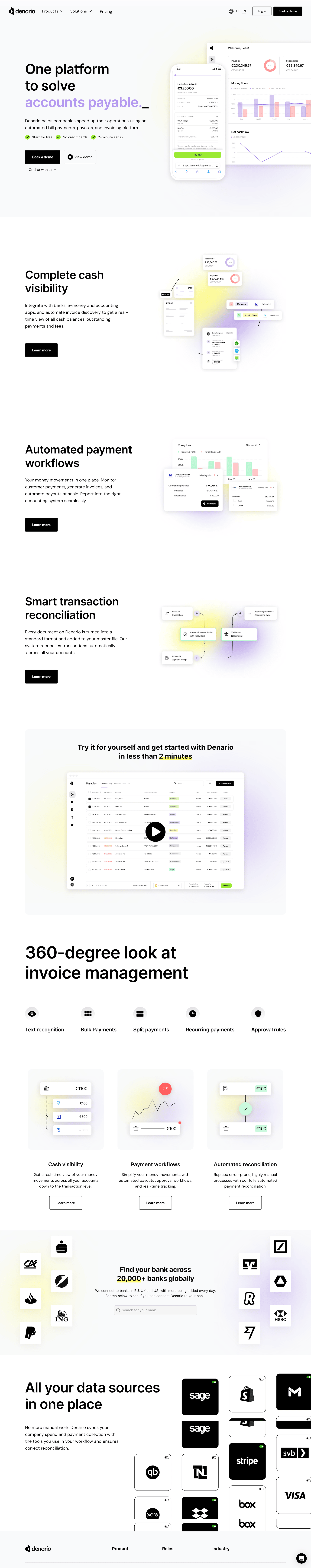 Denario Homepage: Website-Inspiration für SaaS Marketer & Designer