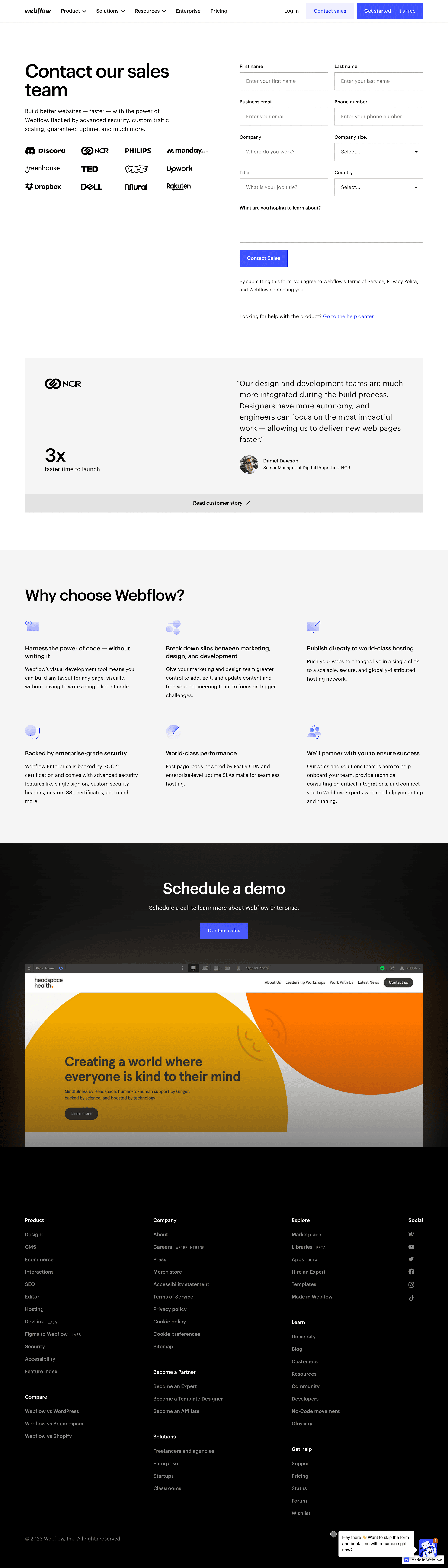 Webflow Demo: Website-Inspiration für SaaS Marketer & Designer