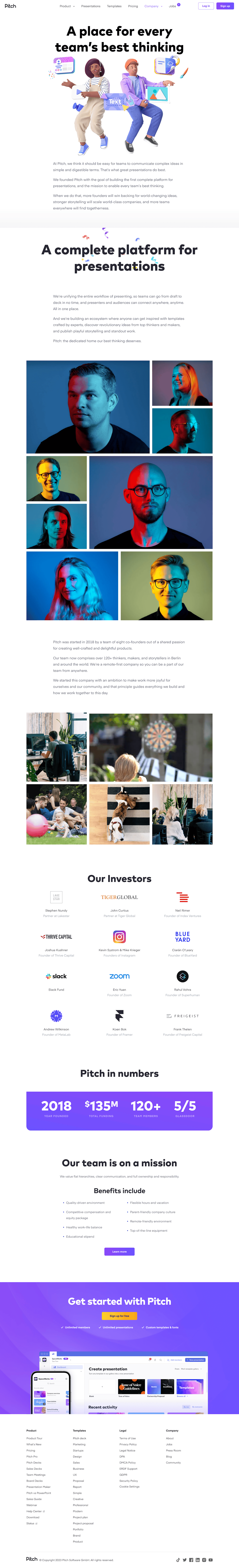 Pitch About us: Website-Inspiration für SaaS Marketer & Designer