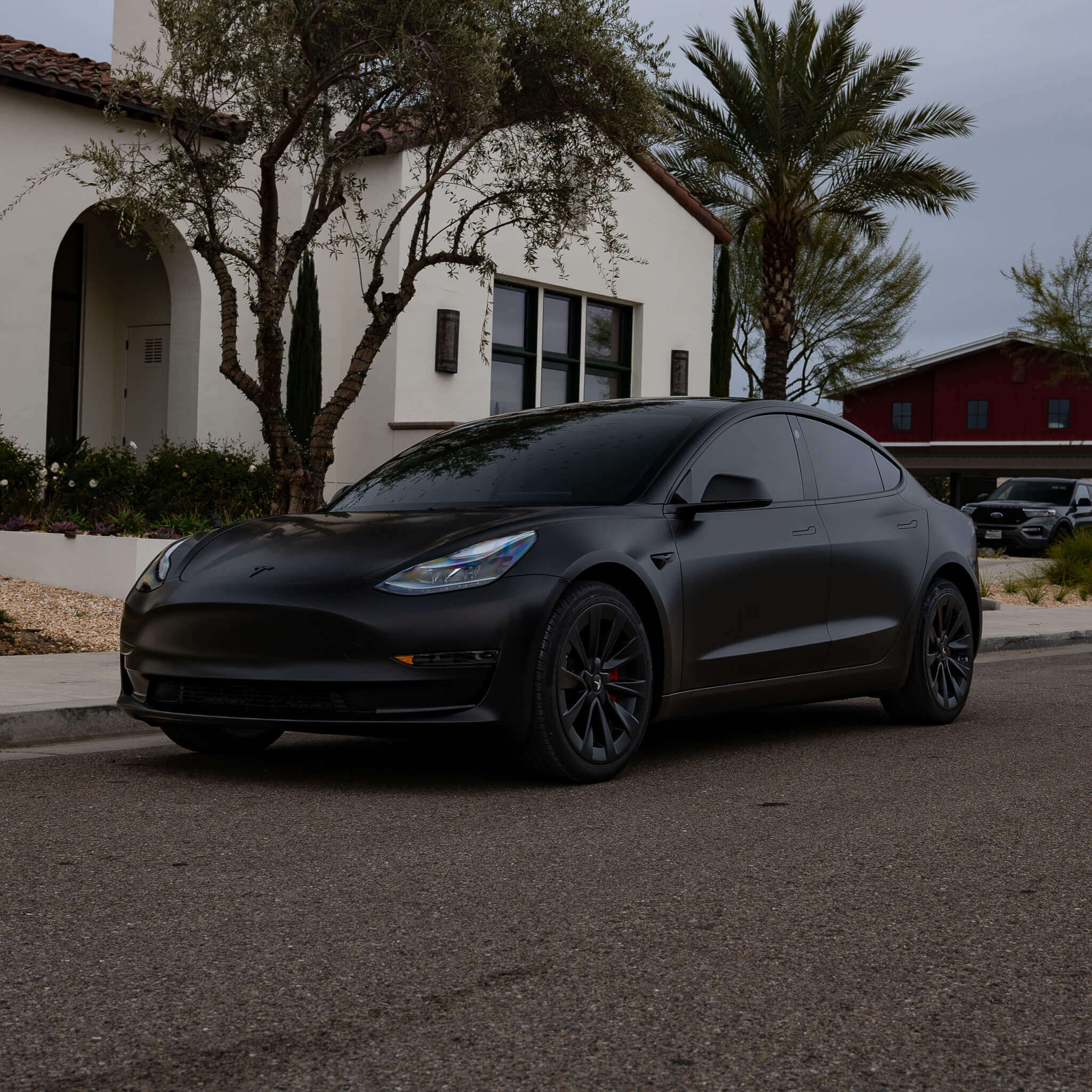 Tesla Model 3 Satin Black Vinyl Wrap And Tint Detailing Project ...