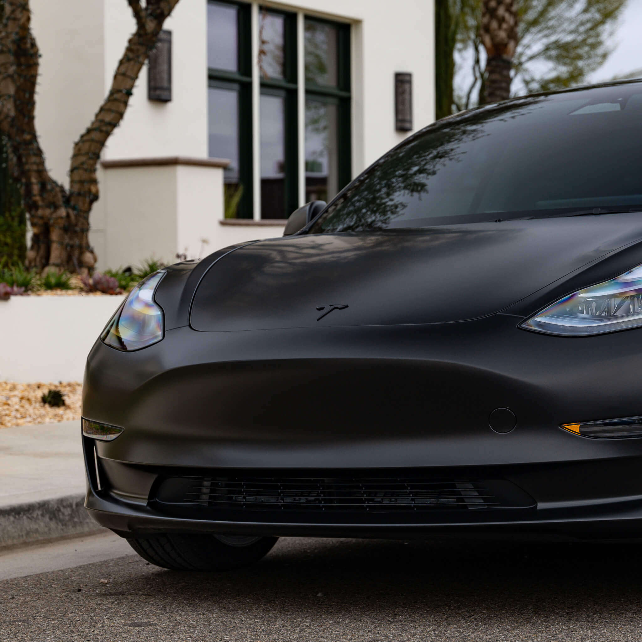 Tesla Model 3 Satin Black Vinyl Wrap And Tint Detailing Project ...
