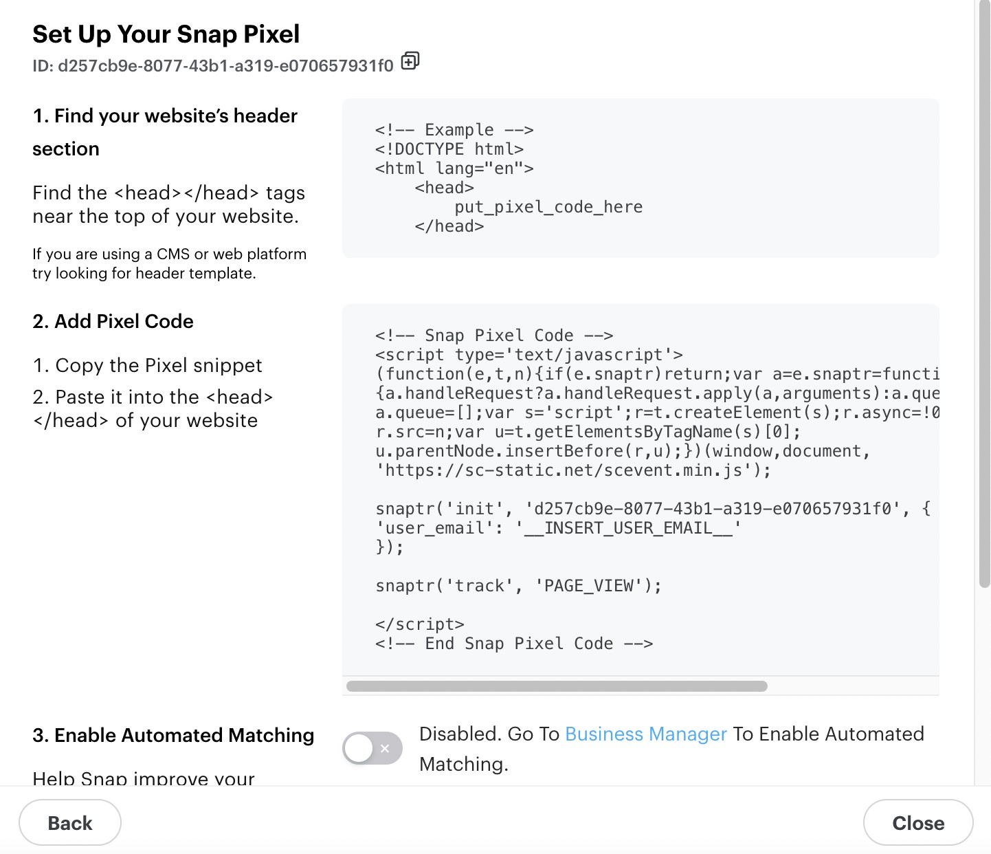 Adding a Snapchat Pixel To Your Store