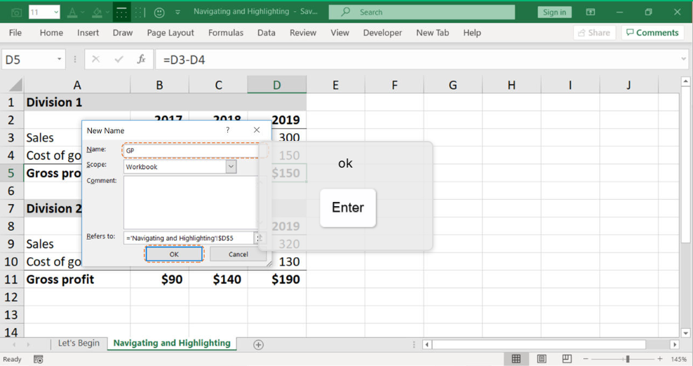 here is how to name the cells in excel