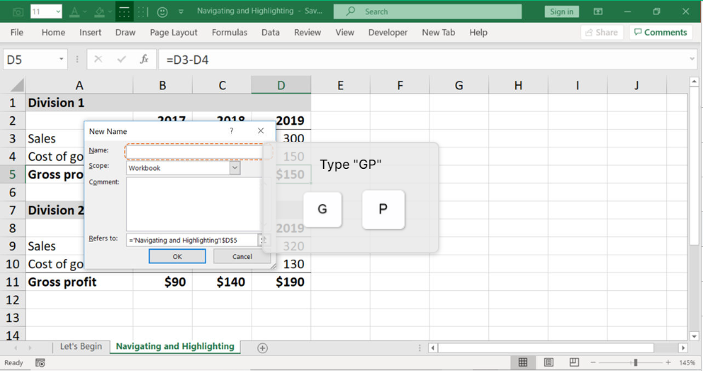here is how to name the cells in excel