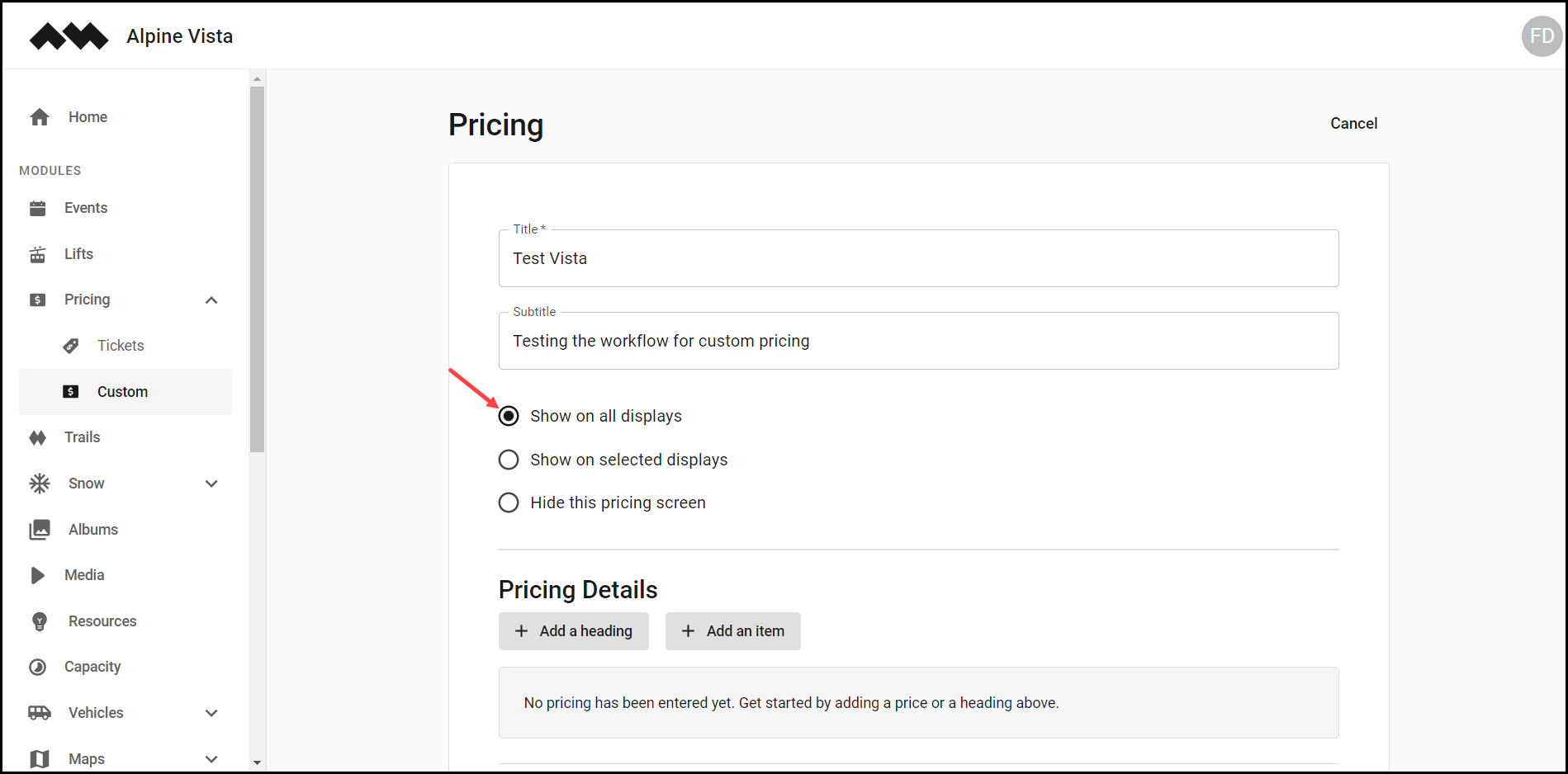 How to Add Custom Pricing?