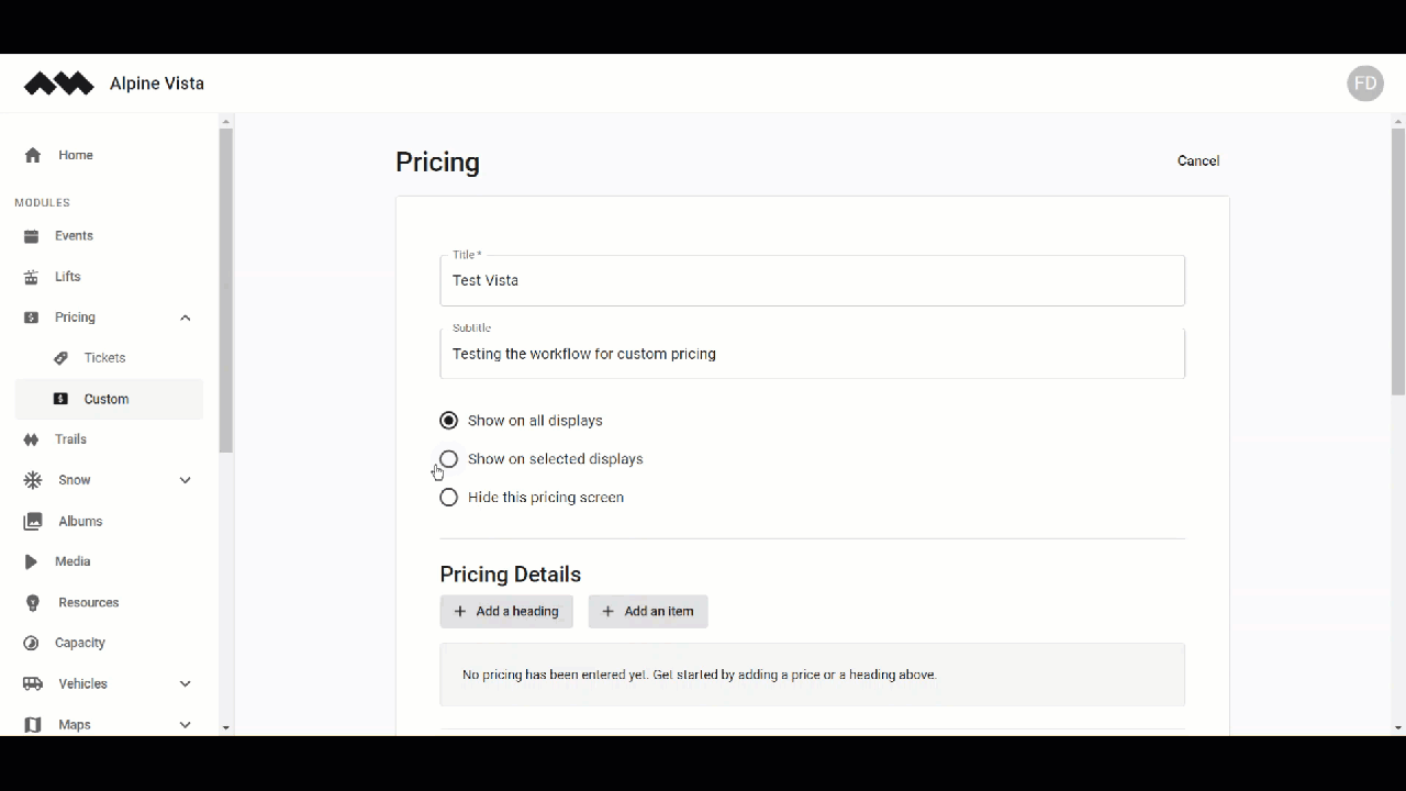 How to Add Custom Pricing?
