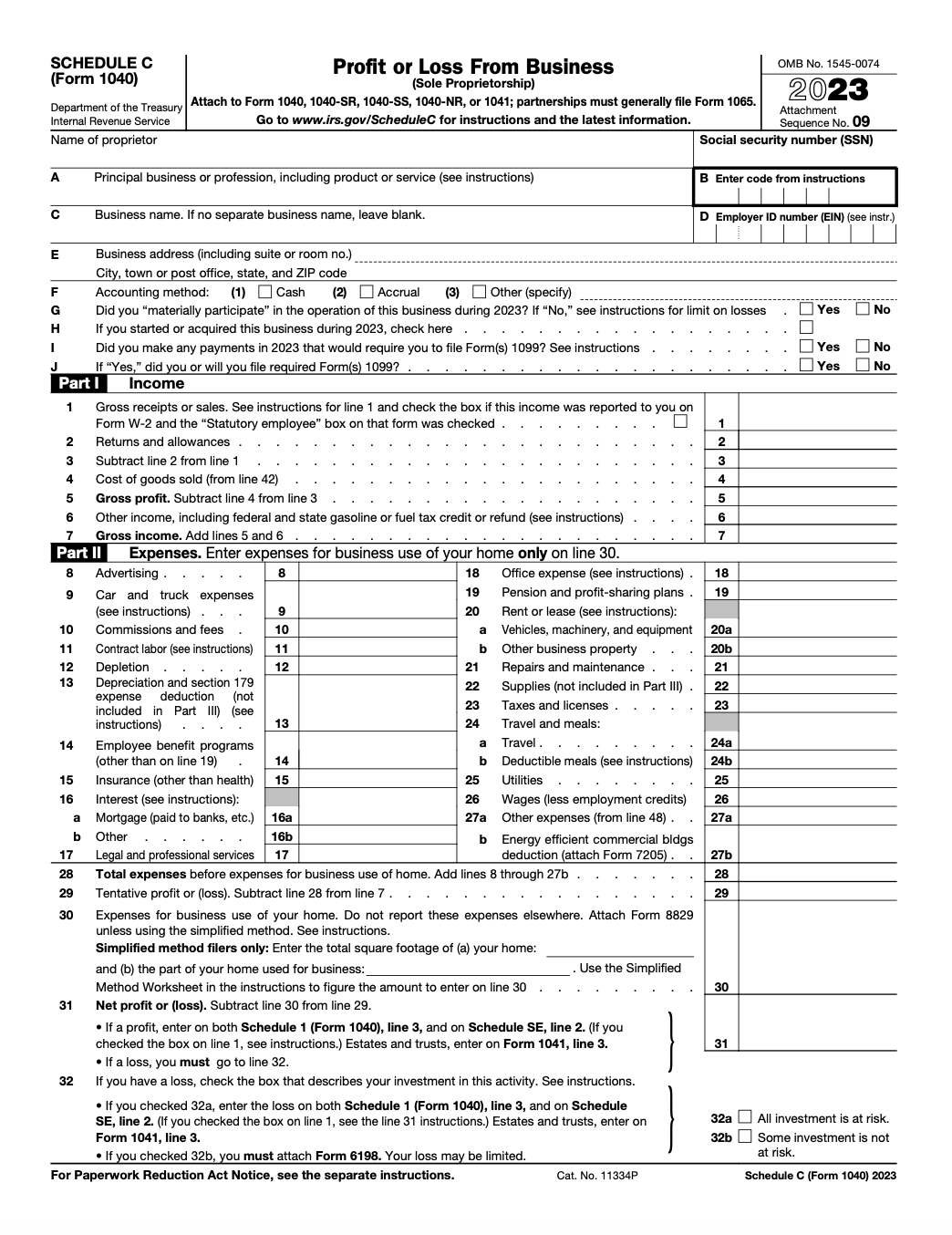 How To File Schedule C Form 1040