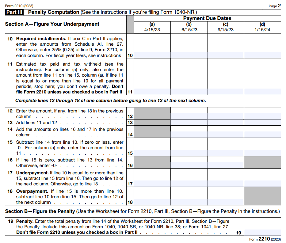What is Form 2210: Calculating Underpayment of Estimated Tax