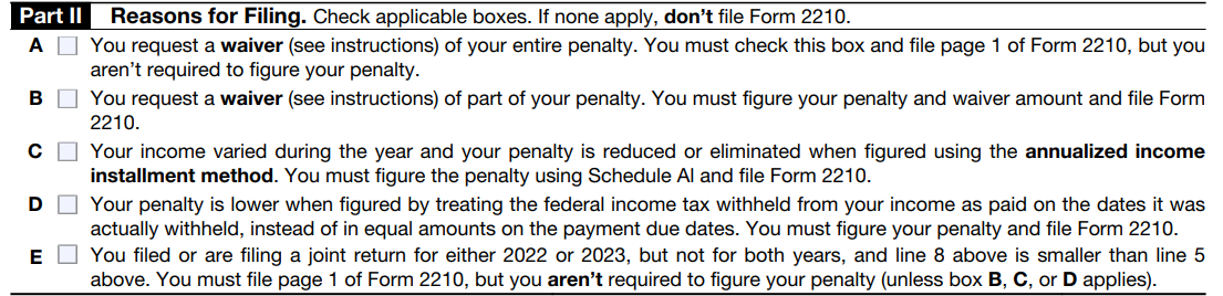 What is Form 2210: Calculating Underpayment of Estimated Tax