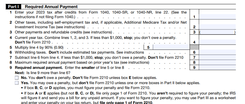 What is Form 2210: Calculating Underpayment of Estimated Tax