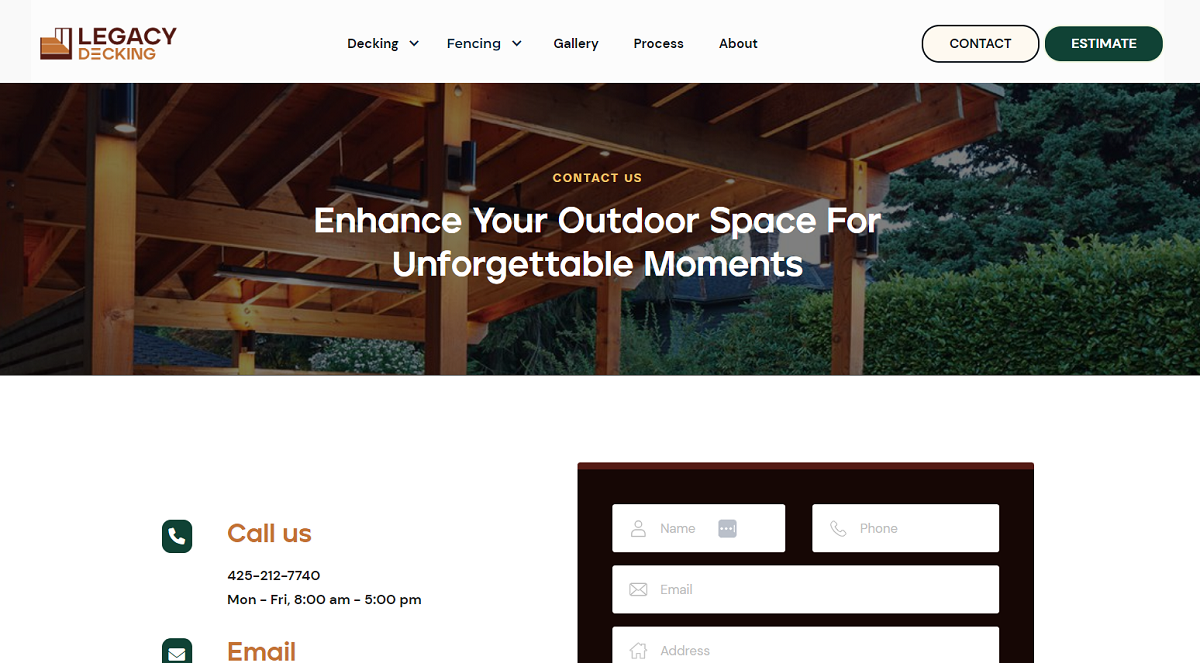 Contact Legacy Decking | Unlock Your Dream Deck!