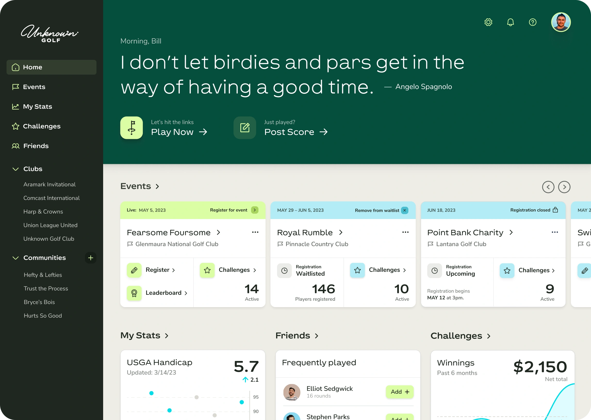 Unknown Golf | Golf App | Golf Scoring App
