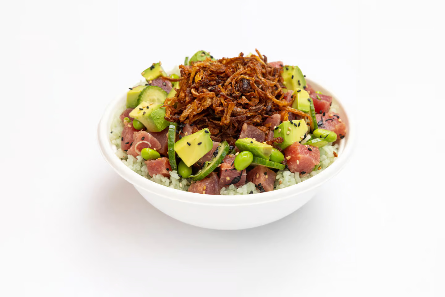 Spicy Tuna Poke Bowl - With Spicy Mayo and Hijiki - Sweetfin
