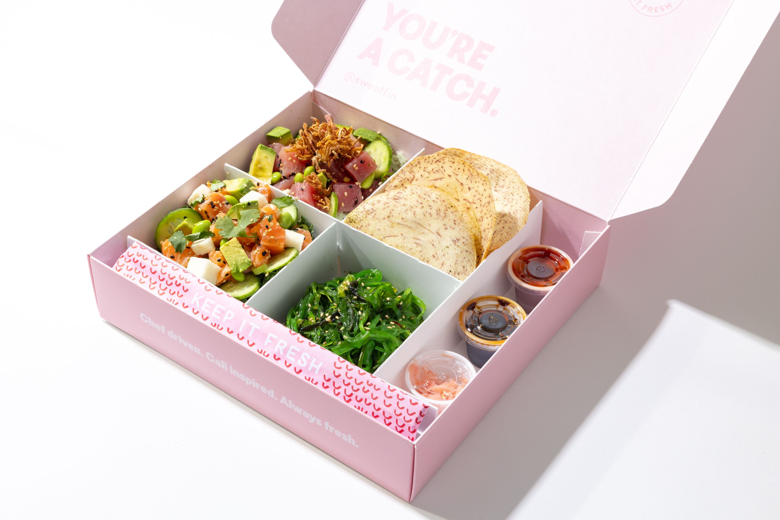 Sweetbox - Poke, Rice Noodle Salad, and Taro Chips - Sweetfin