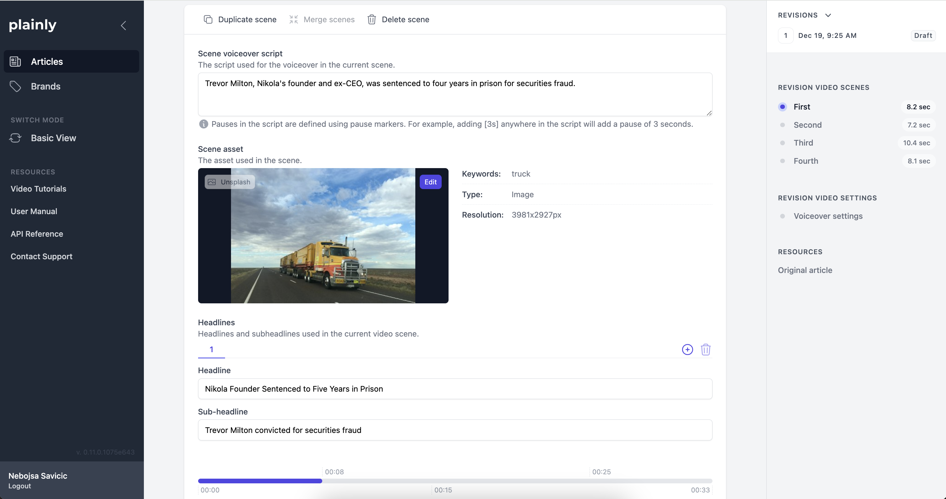 Plainly - Article to video software