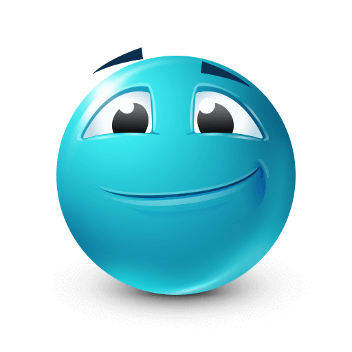 Raised Eyebrow Blue Emoji