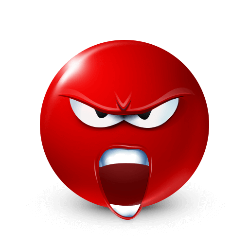 Mouth Open in Rage Blue Emoji
