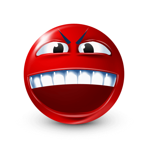 Angry Teeth Emoticon Blue Emoji