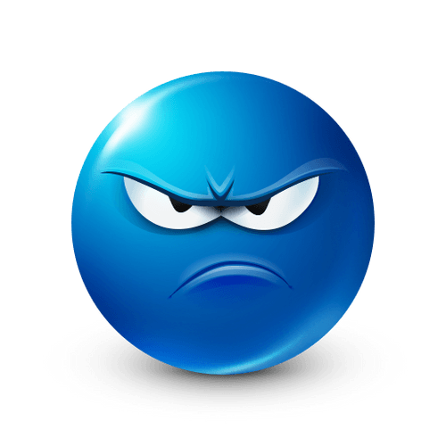 Frowny Face Emoticon Blue Emoji