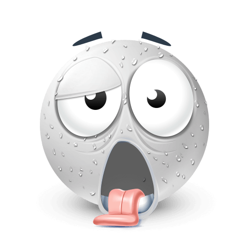 Exhausted Blue Emoji