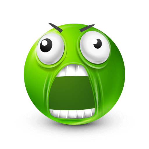 Face with Open Mouth Blue Emoji
