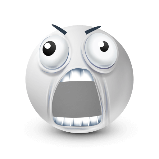 Face with Open Mouth Blue Emoji