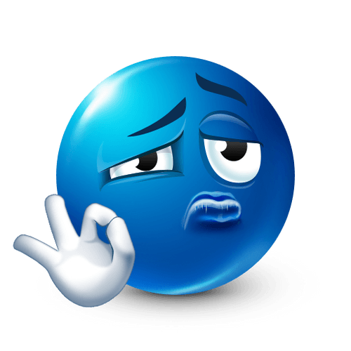 Exhausted Blue Emoji