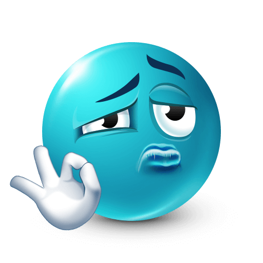 Unimpressed Blue Emoji