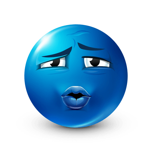 Exhausted Blue Emoji
