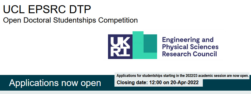 UCL EPSRC DTP - Open Doctoral Studentships Competition - Estadística y ...