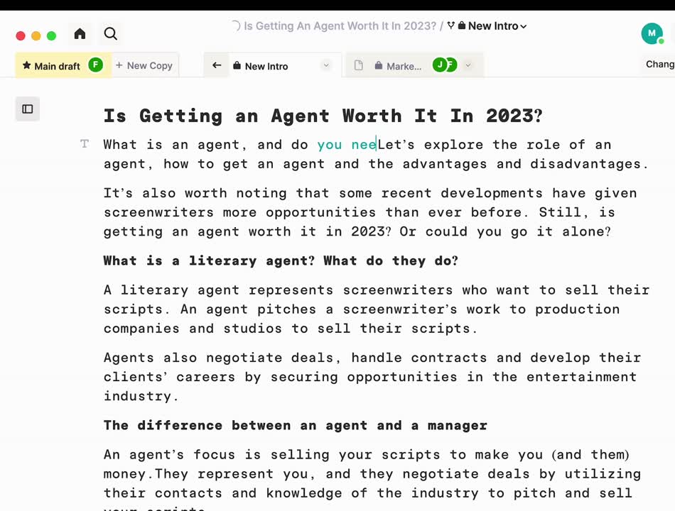 ButterDocs | Collaborative writing without the chaos.